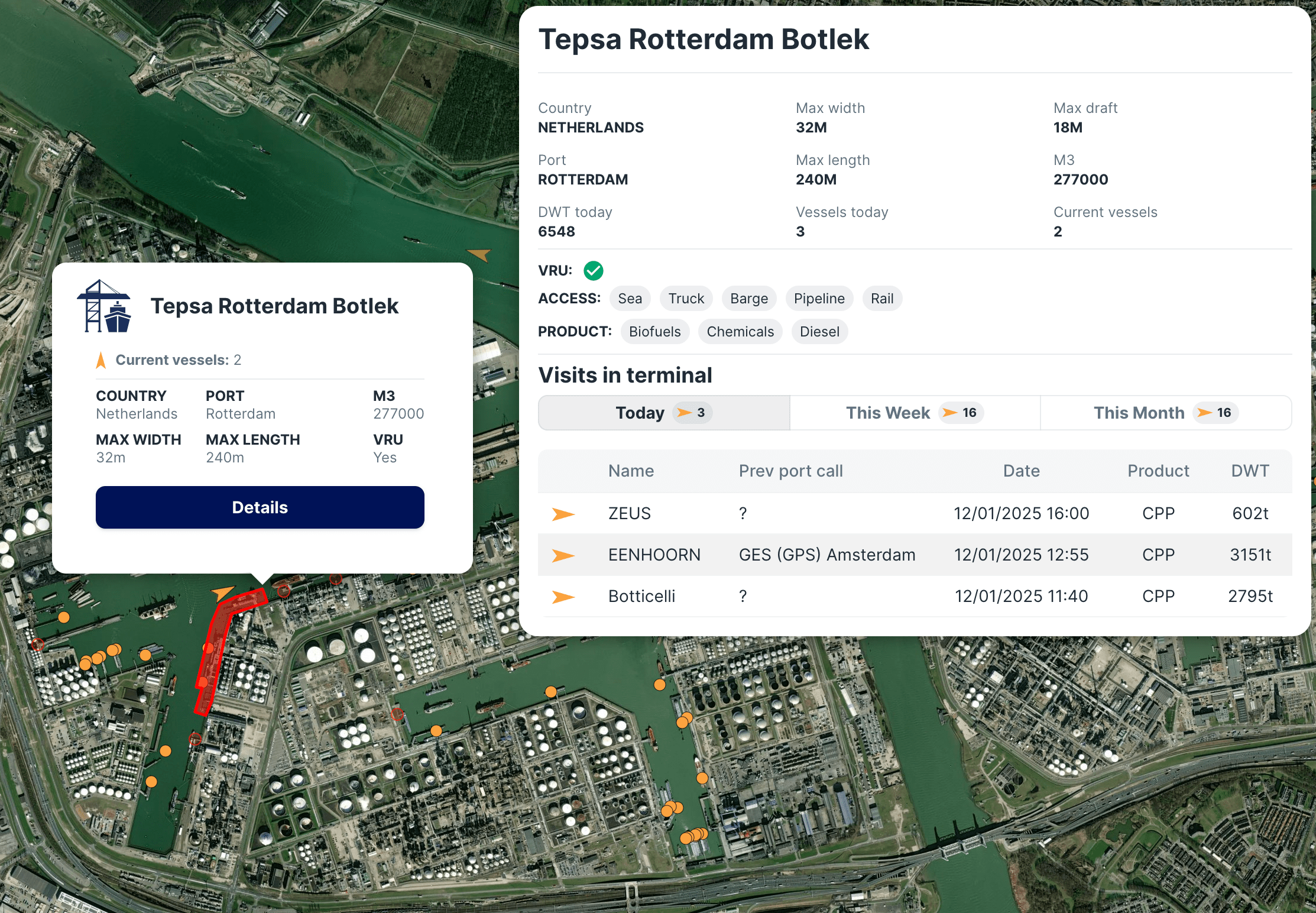 Terminal- & Raffinerie-Daten | SpotBarge